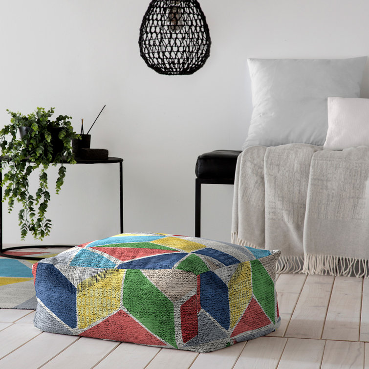 Corrigan Studio Buntingford 50Cm Wide Square Geometric Pouffe Ottoman | Wayfair.co.uk
